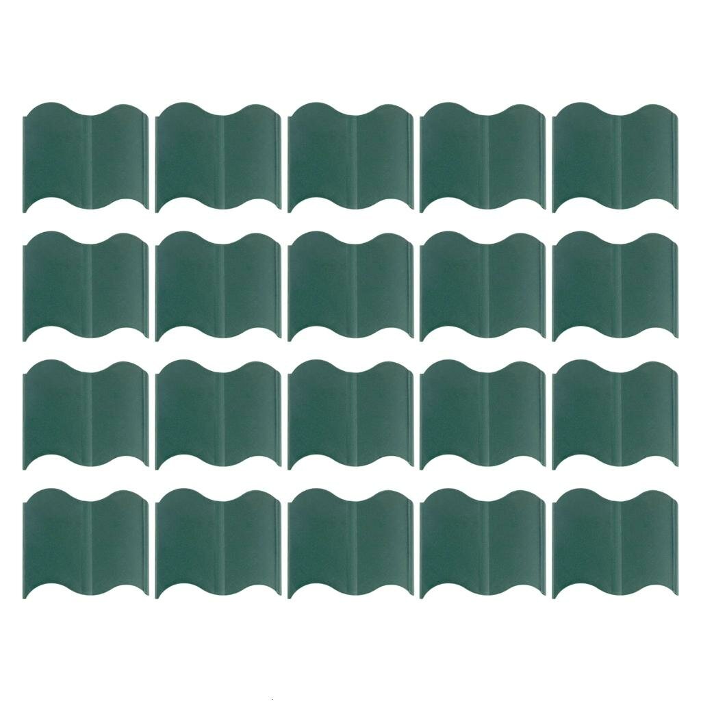 Гибкие садовые бордюрные панели (20 шт), Зеленый