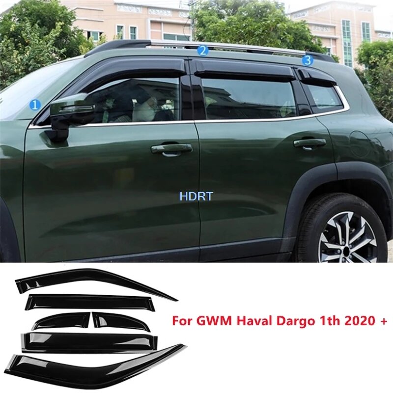 Подходит для GWM Haval Dargo 1 2020 + Стайлинг автомобиля, козырек на окно, солнцезащитный козырек от солнца и дождя, всепогодный щит для бровей, дефлектор, аксессуары