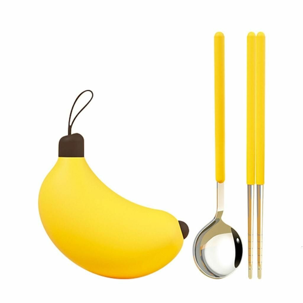 Банановые палочки и ложка из нержавеющей стали