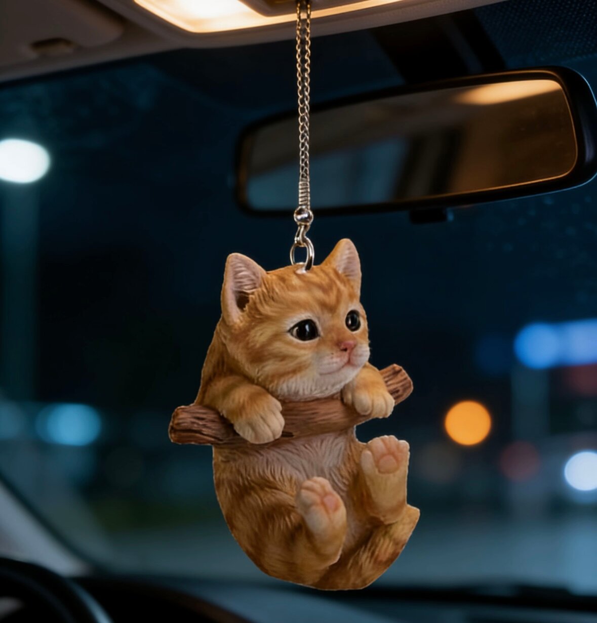 Подвеска на рюкзак в виде кота, для авто, с креплением, коричневый меланж