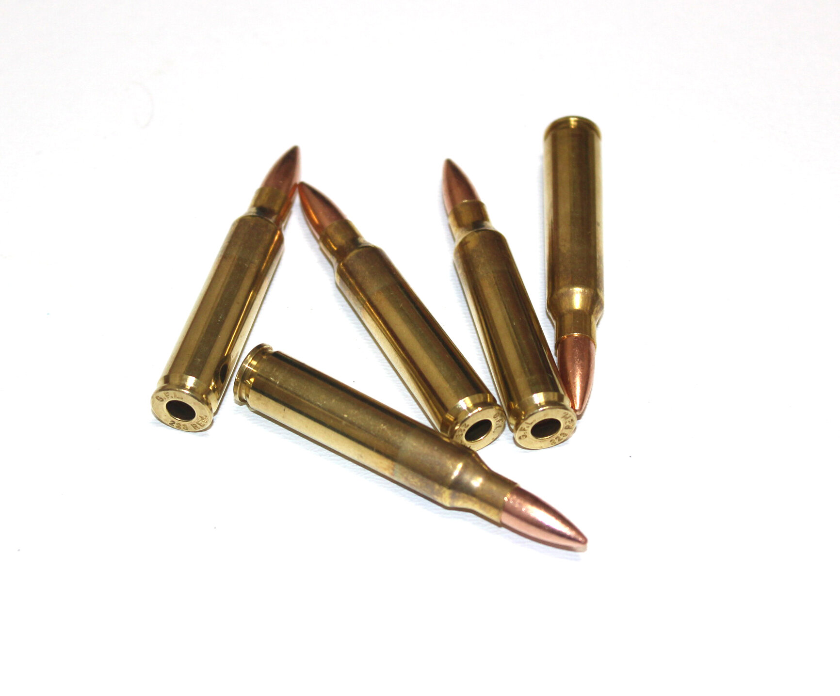 Сувенирный патрон 5,56х45 / фальшпатрон 5,56х45 (223. REM NATO) Латунь 5шт