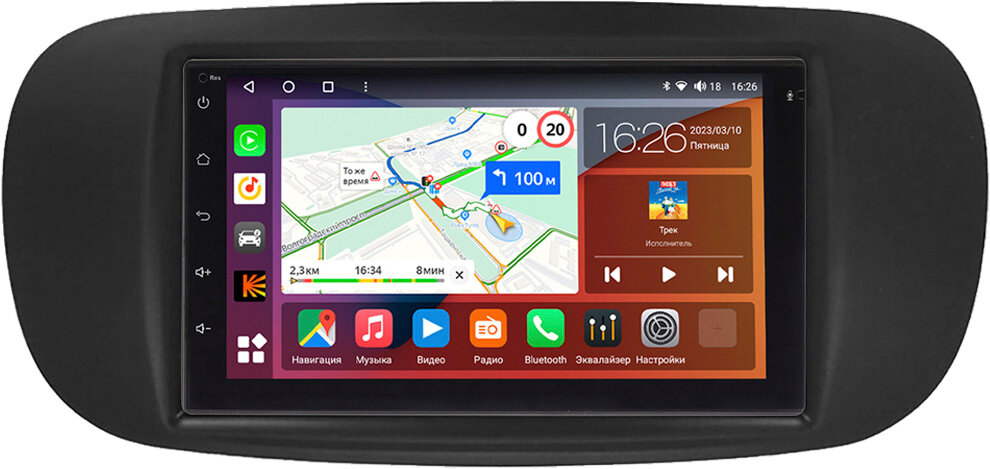 Магнитола в штатное место 2 din Fiat 500 2 2007-2015 Canbox H-Line 4478-RP-11-322-220 на Android 10 (4G-SIM, 6/128, DSP, QLed)