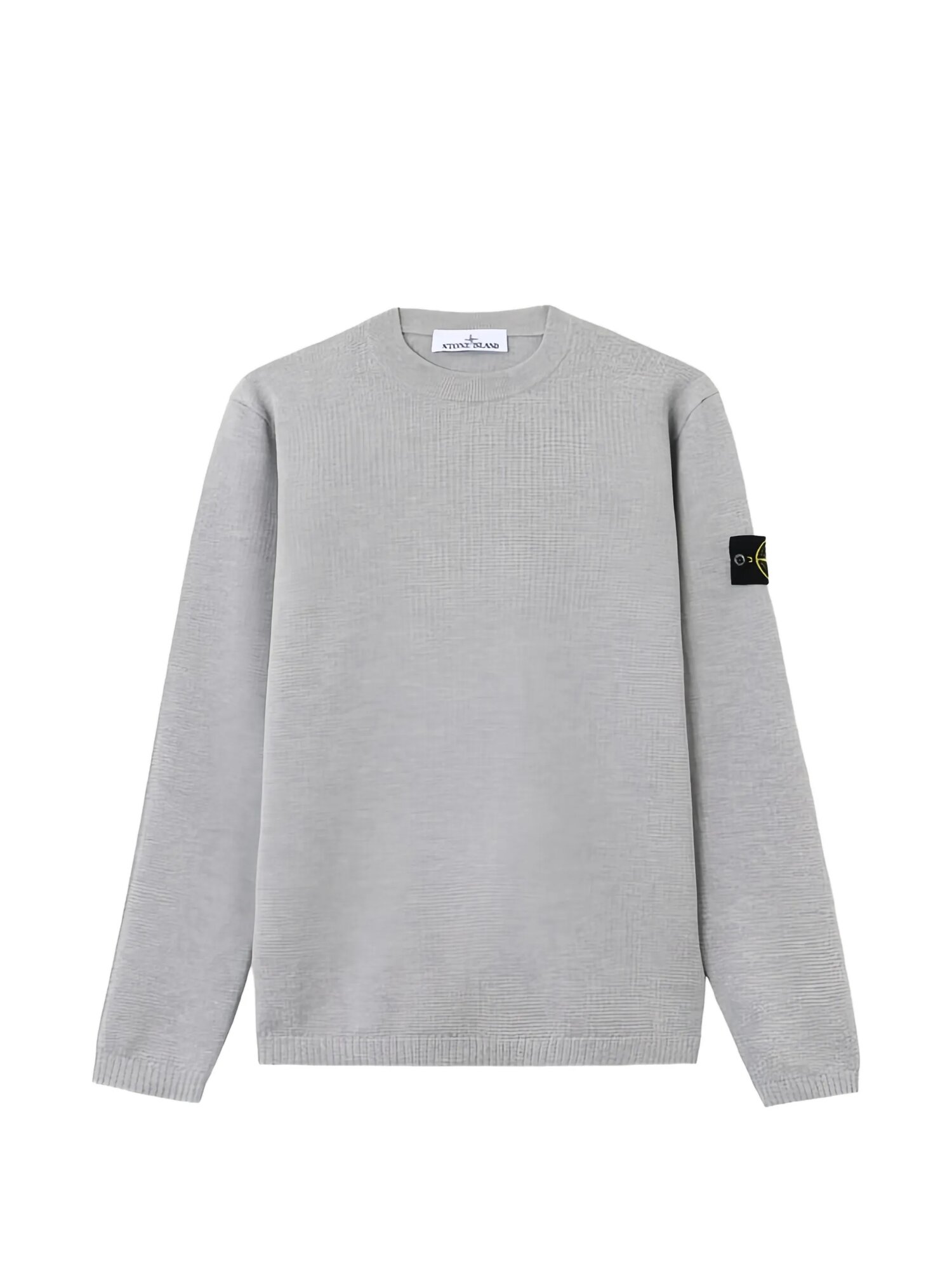 Свитер Stone Island Logo-patch crew-neck sweater, размер L, , серый