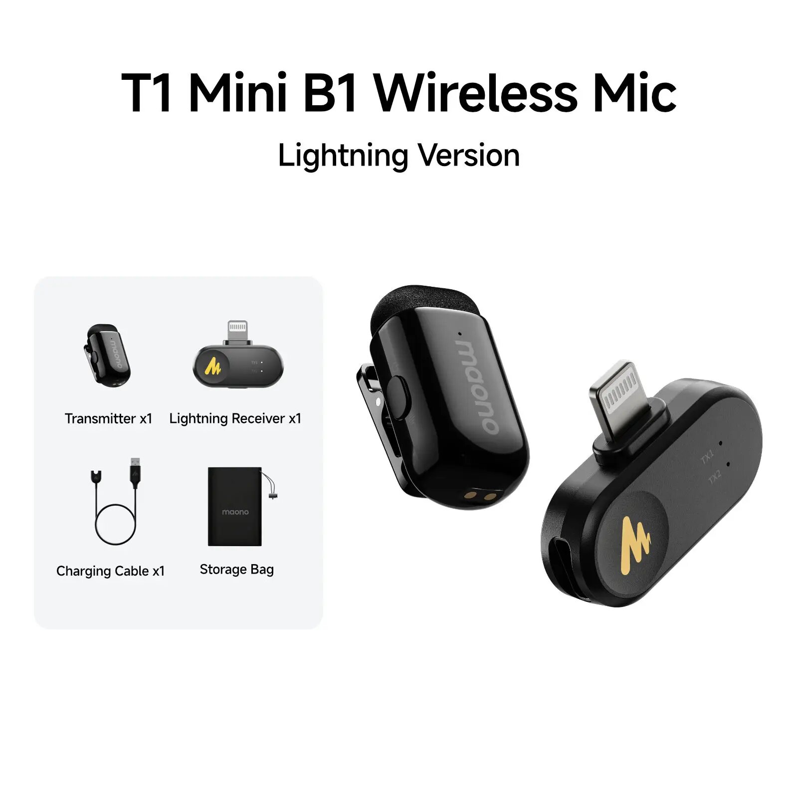 MAONO T1mini Беспроводной петличный микрофон T1 mini B1 Ltg