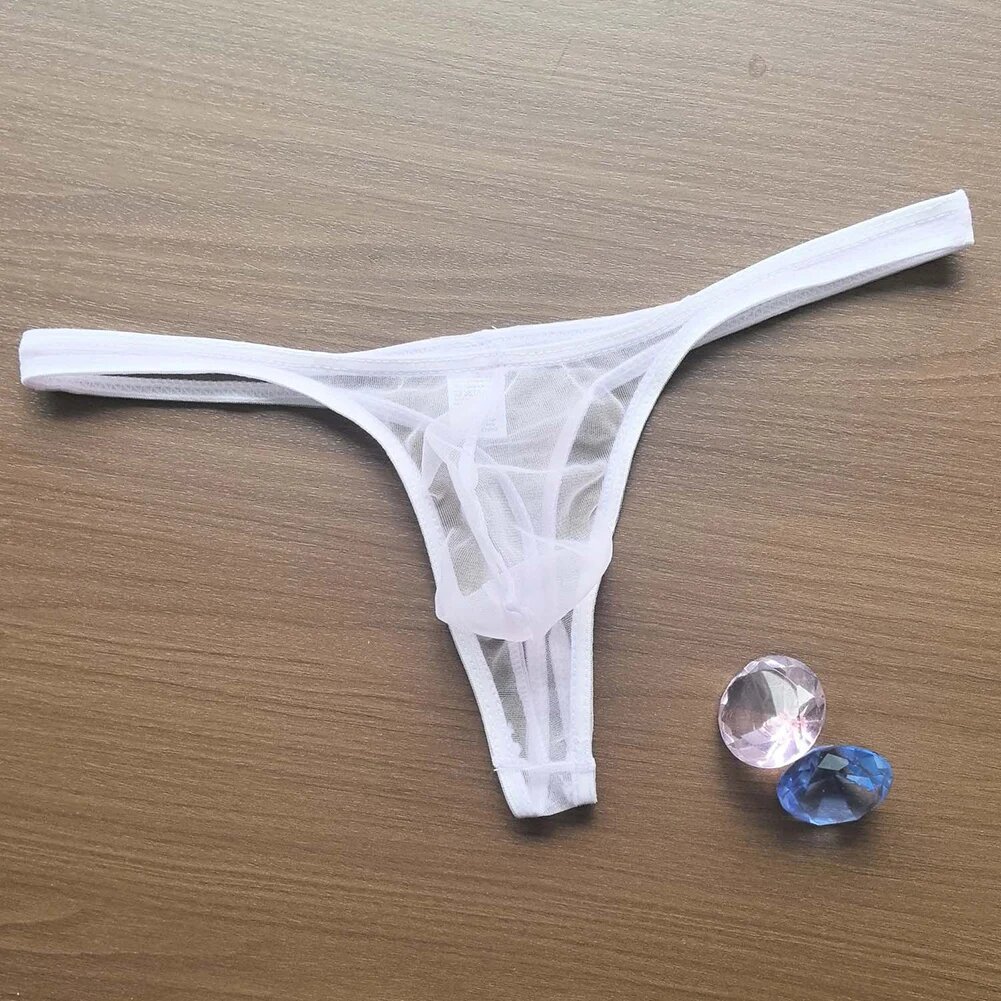 Мужские сексуальные трусы, сетчатое прозрачное сексуальное мужское нижнее белье, горячее нижнее белье с низкой посадкой, сексуальные сетчатые дышащие трусы, трусики унисекс М, Белый, White