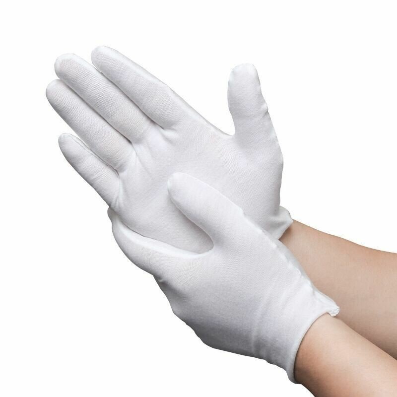 Белые перчатки ультратонкие дышащие летние для мужчин и женщин этикет Wenwan из чистого хлопка, влагоотводящие тонкие марлевые одноразовые подкладки