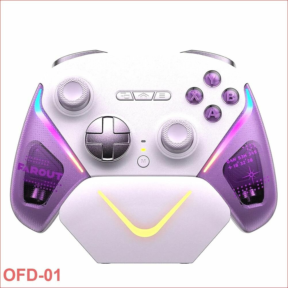 Беспроводной геймпад D10 Bluetooth RGB с подсветкой для ПК/коммутатора/телефона/Steam TMR с микротриггерами на эффекте Холла B