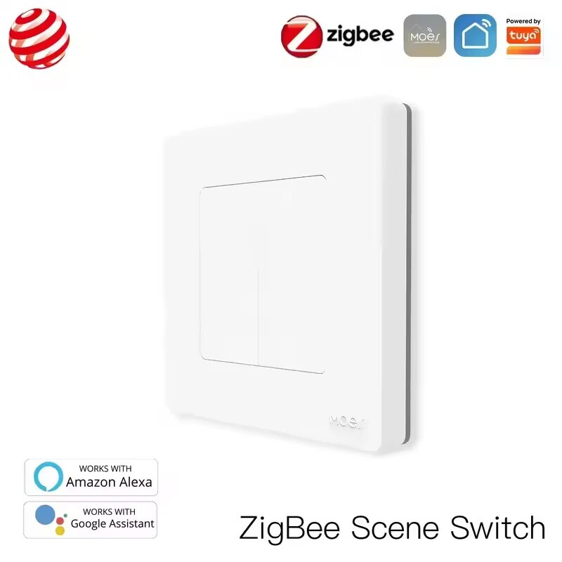 MOES Tuya ZigBee Умный переключатель сцен, белый, 4G
