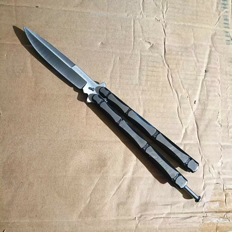 Американский бабочка-нож с бамбуковым соединением, тренировочный нож, не требующий обслуживания, инструмент для практики, не заточенный, 1 штука, дропшиппинг