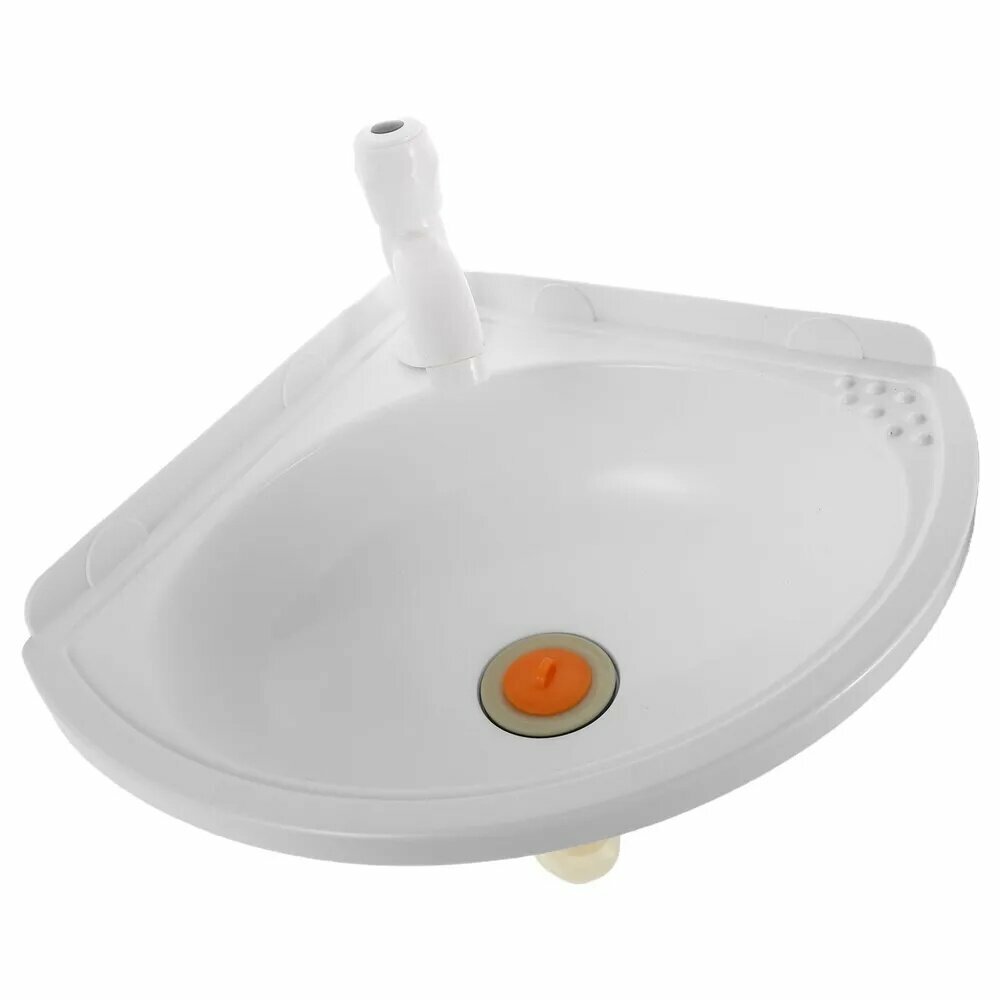 Угловая подвесная пластиковая раковина треугольная белая для дома и балкона