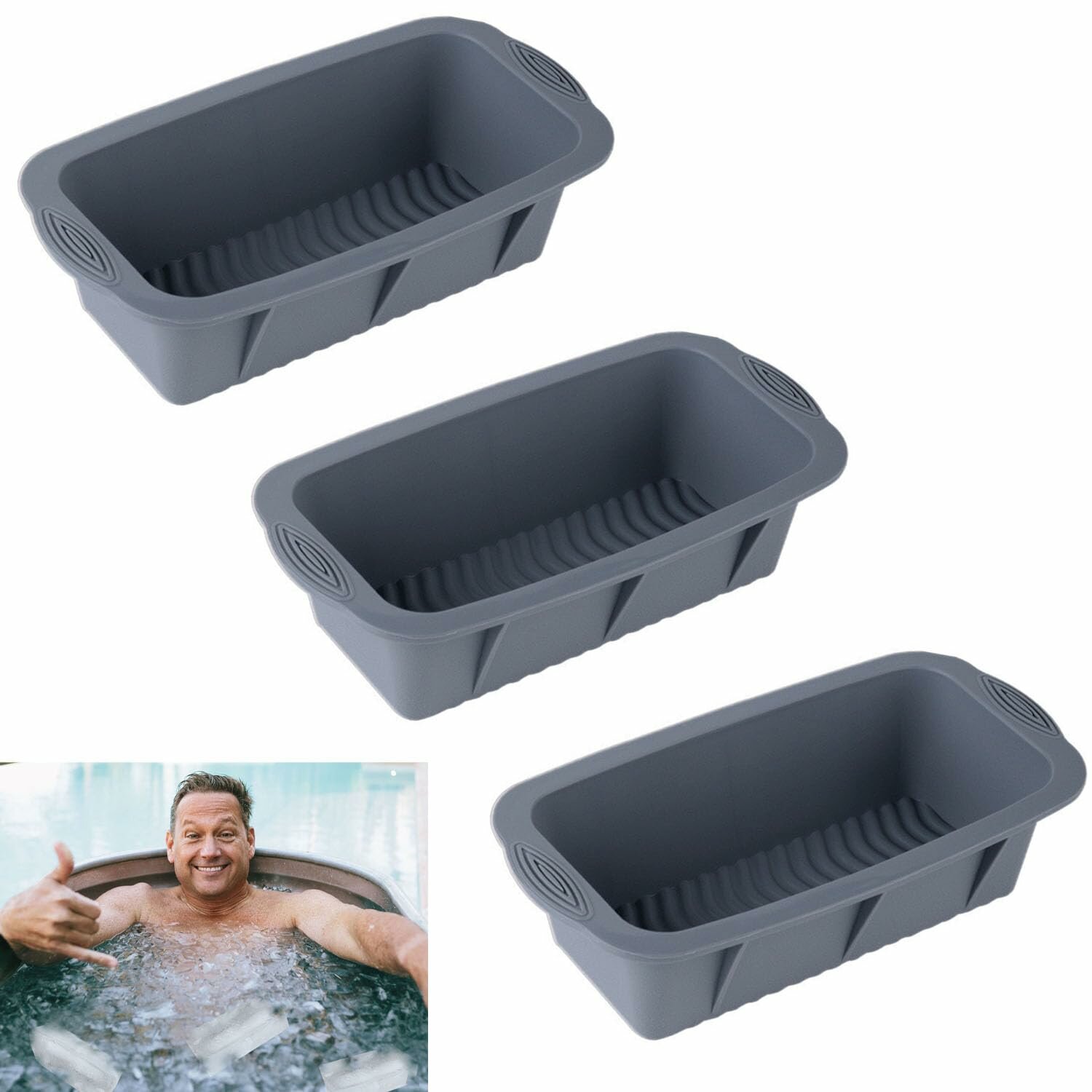 3 Больших Молдов из Силикона для Блоков Льда, Аксессуары для Тины для Льда и Дополнения к Охладителям Погружения
