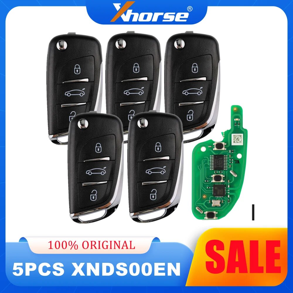 Беспроводной дистанционный ключ XHORSE XNDS00EN, 5 шт, 3 кнопки XN002 для программатора ключей VVDI