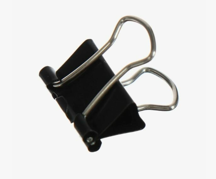 Зажим Berlingo, для бумаг, металлический, черный, длина 55 мм, ширина 15 мм