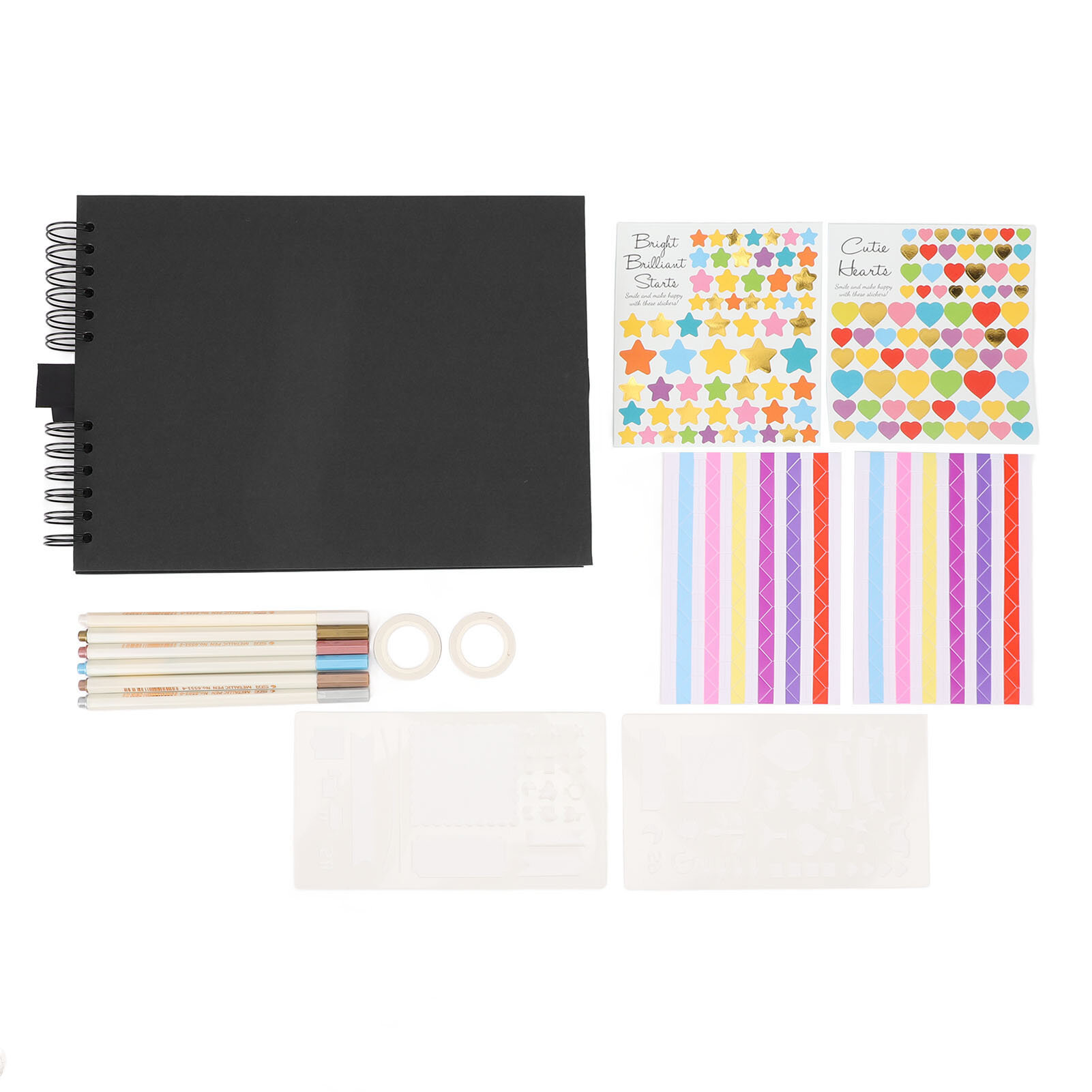 Фотоальбом для малыша, памятная книга, набор для создания альбома своими руками, клейкая лента, цветная ручка, черный фонарики.