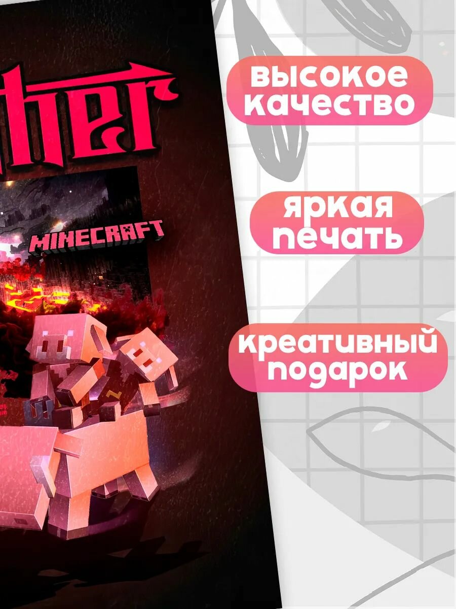 Постеры на стену для интерьера Minecraft, плакат 1шт, А3 размер. — фото 1