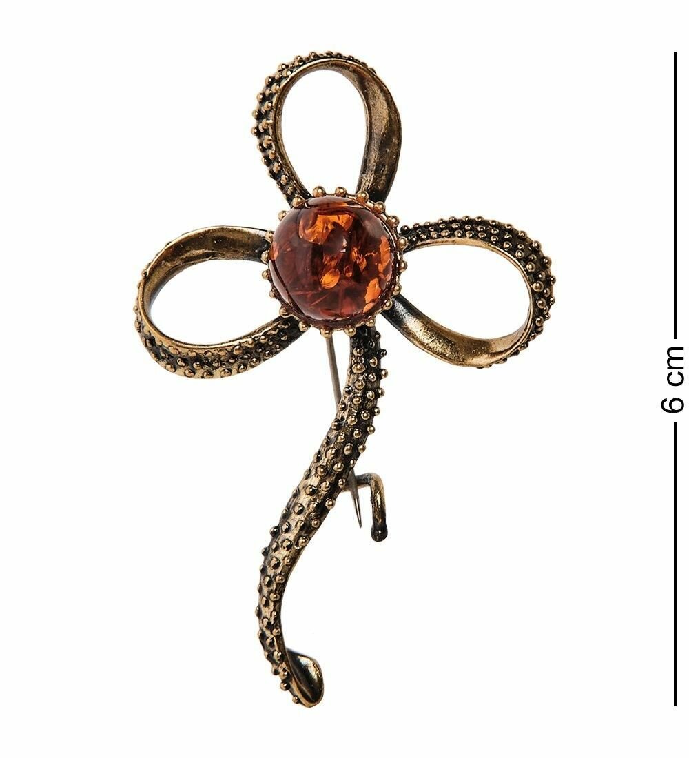 Брошь, янтарь