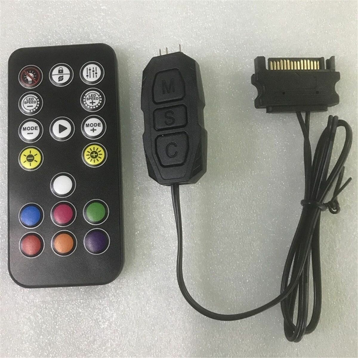 Контроллер ARGB 5 В 3-Контактный К Источнику Питания SATA RGB Черный