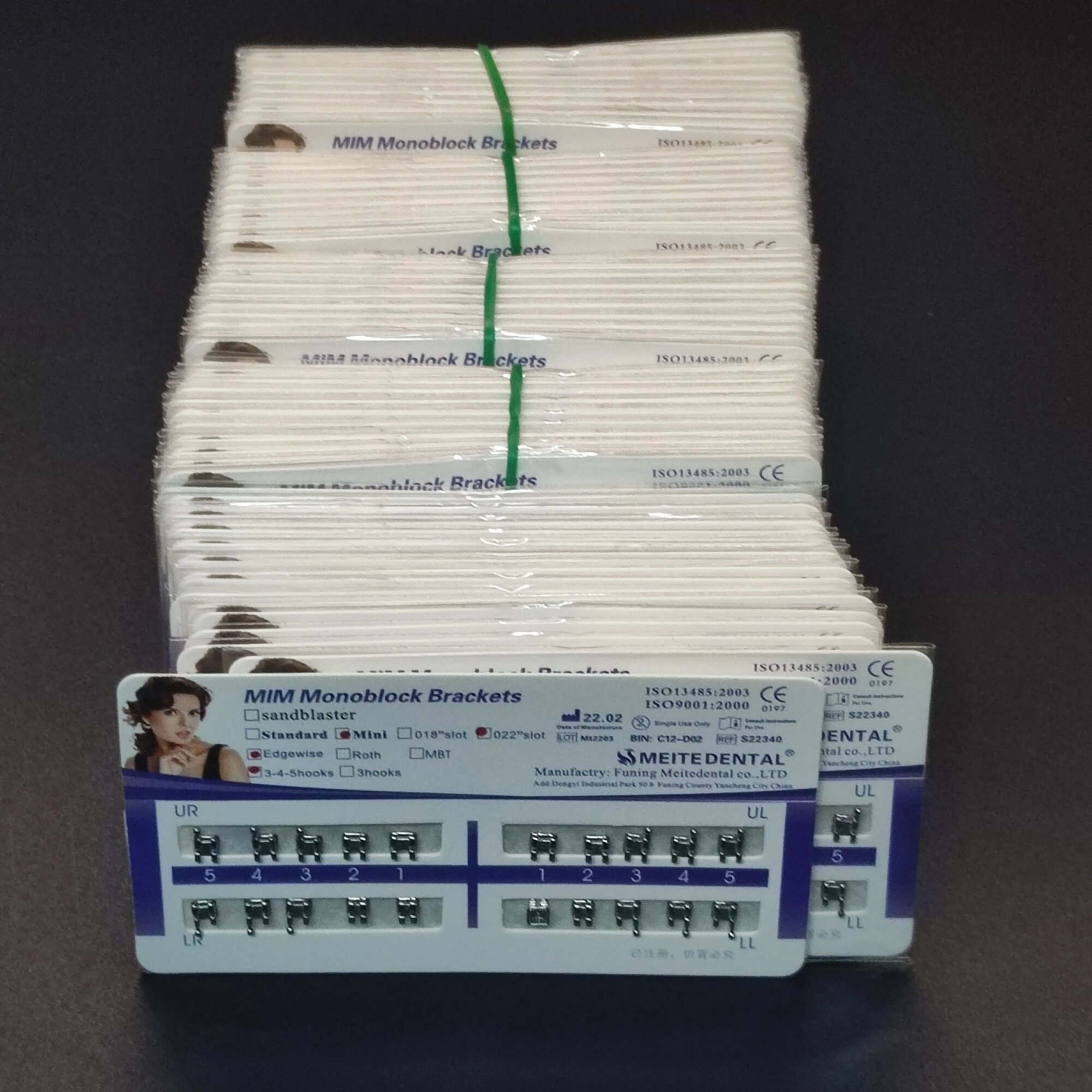 Металлические брекеты Mini Edgewise 022, Слот 3/4/5, крючки, 10 Sets