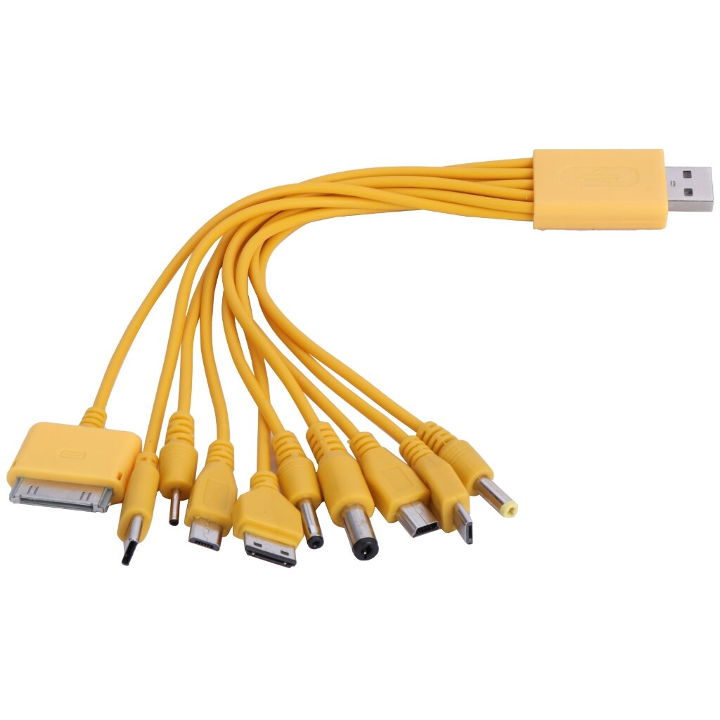 Мобильный USB-кабель 10 в 1, Мультизарядный кабель, Кабель для нескольких зарядных устройств, Шнур для быстрой зарядки нескольких USB 23 см / 9,06 дюйма