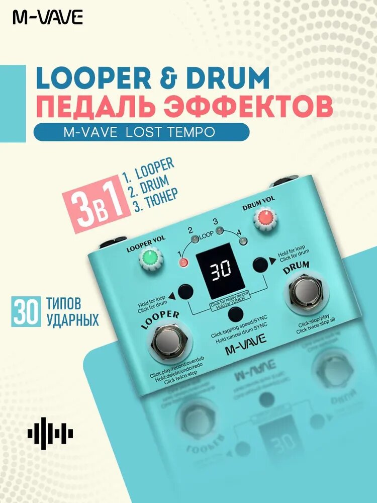 Циклическая запись драм-машины, эффектор, потеря темпа, регулируемая скорость