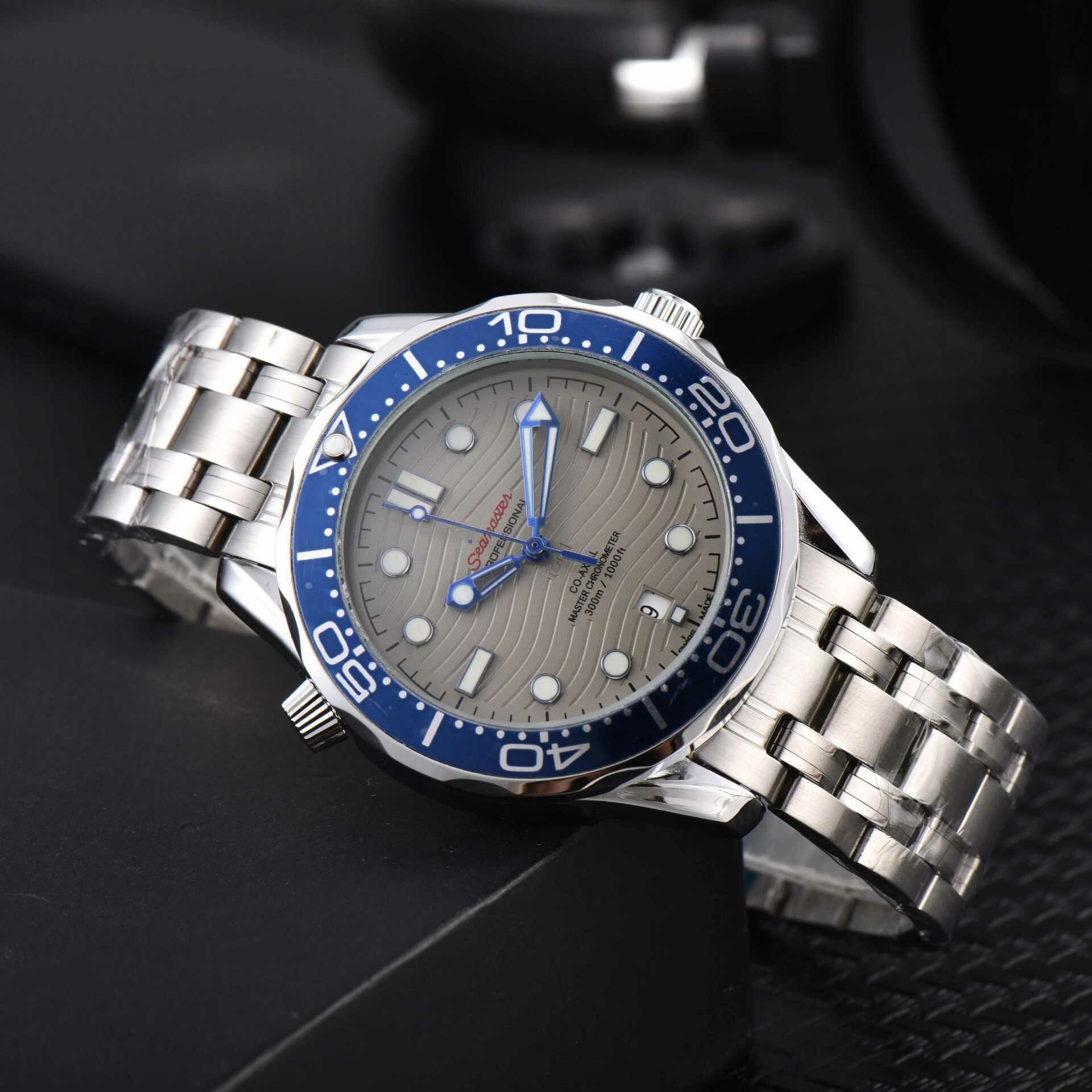 Часы Oujia Haima 300m для дайвинга с люминесцентным циферблатом, прозрачный корпус, стальной браслет, автоматические механические мужские часы, дропшиппинг