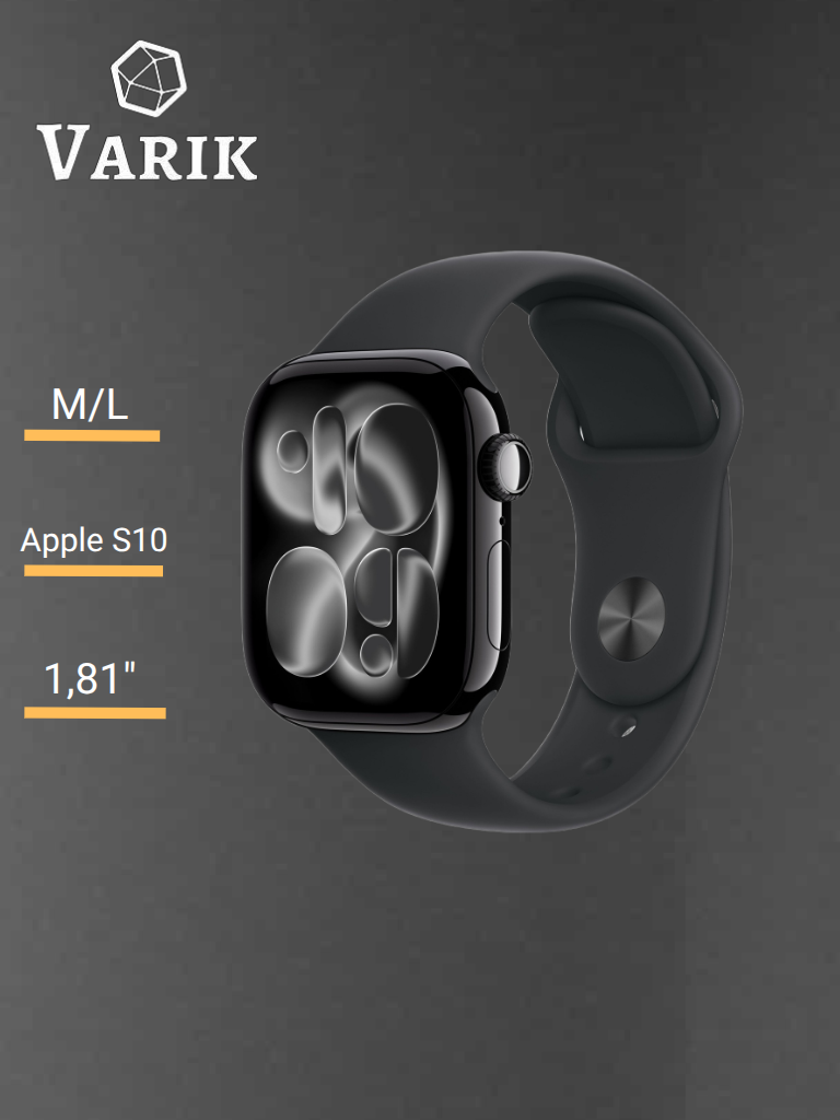 Умные часы Apple Watch S11 GPS 46mm Jet Black Aluminium Case with Black Sport Band - M/L MEUX4