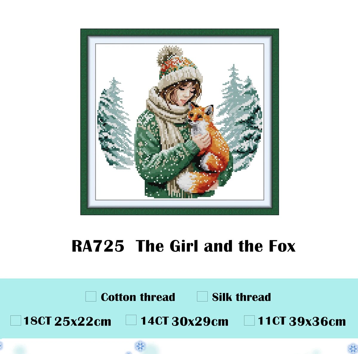 Набор для вышивки крестом "Девушка и лиса" Dreamfounder A, 14ct unprint canvas