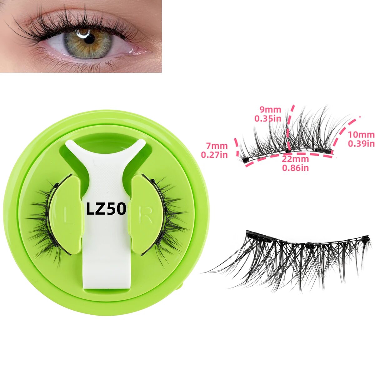 Магнитные ресницы Lanjinglin 3D черные, Цвет: LZ50
