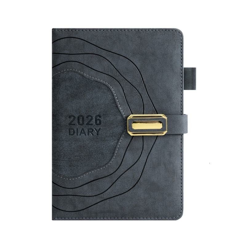 Ежедневник 2026, 365 дней, PU-обложка, толстая бумага, Серый