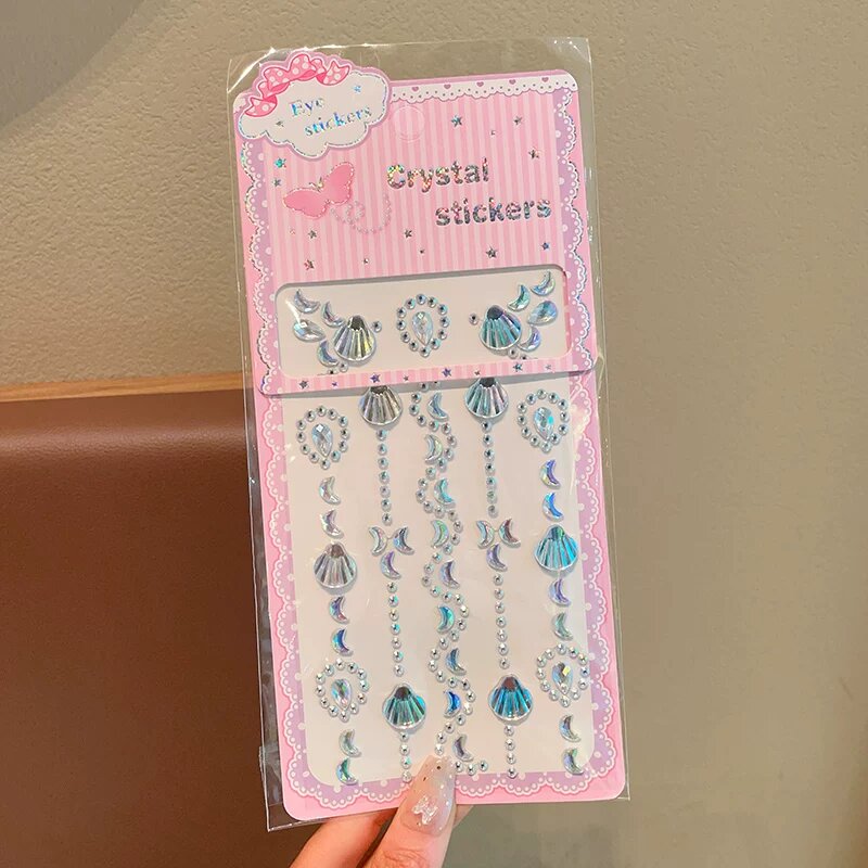 Детские наклейки с алмазами для лица, наклейки для сценического макияжа для девочек, наклейки для рисования на лице для