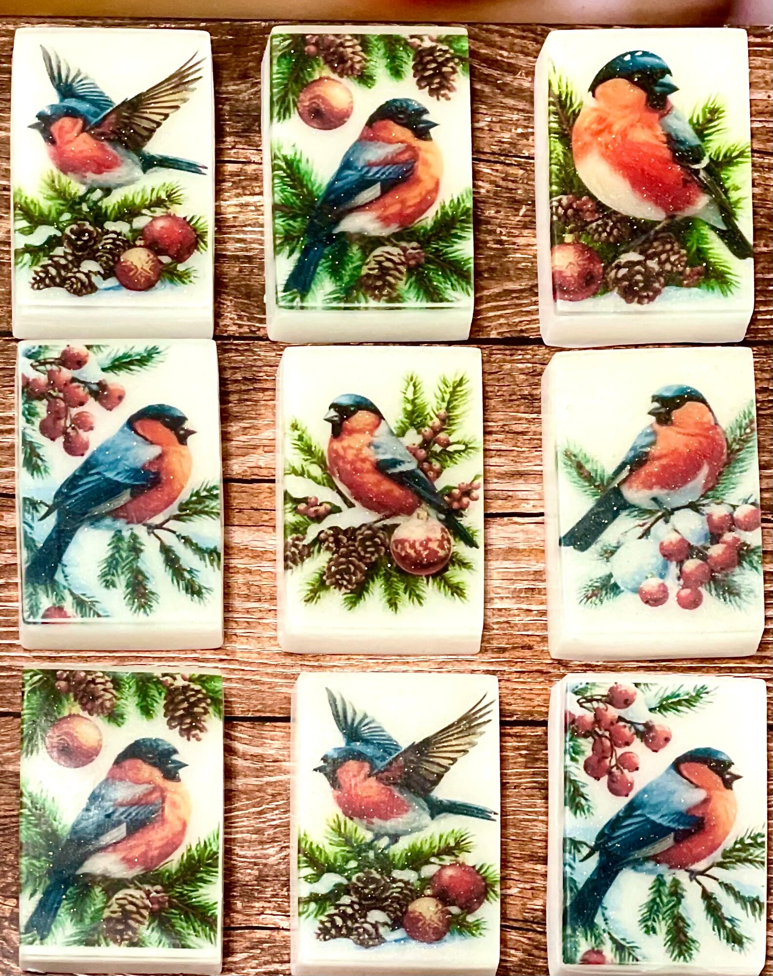 Мыло с картинкой Снигери Новогоднее ручной работы Eco Spa/ сувенирное твердое мыло/ мыло открытка