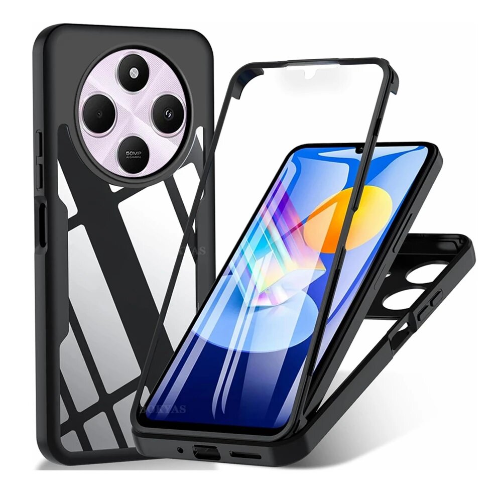 Чехол для Xiaomi Redmi 15C 14C 13 13C 10C 15 12C 10 9 9A 9C NFC A5 A3X Редми 15С 4Г, Черный, черный