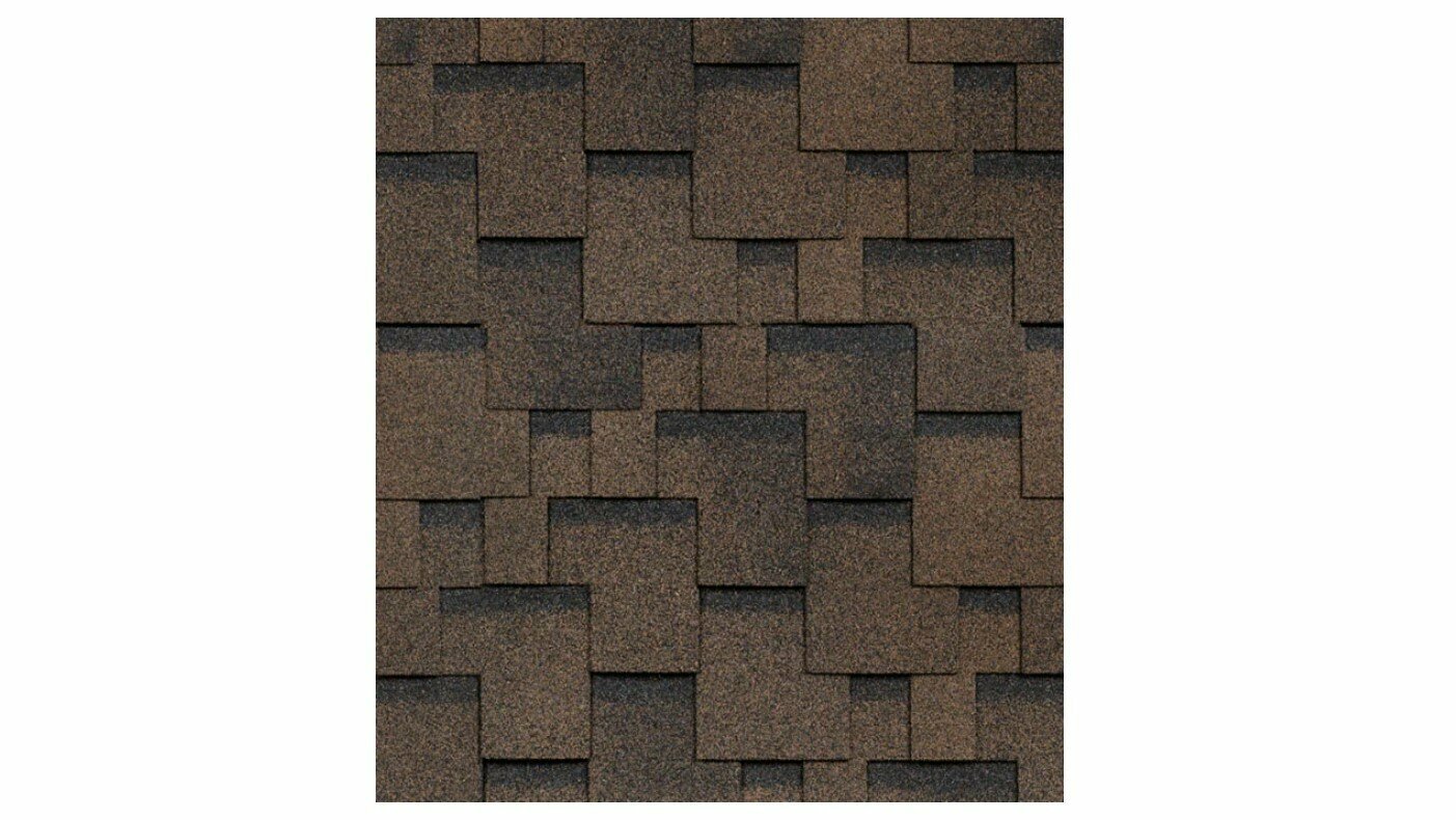 Черепица гибкая Шинглас Финская аккорд коричневая 3 кв. м, 1000х317х2.7 мм