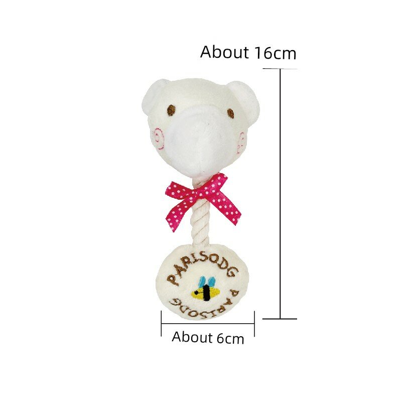 Игрушка для собак для прорезывания зубов, пищащая, для пород: Тедди, Бишон, Померанский шпиц, узловая игрушка, для