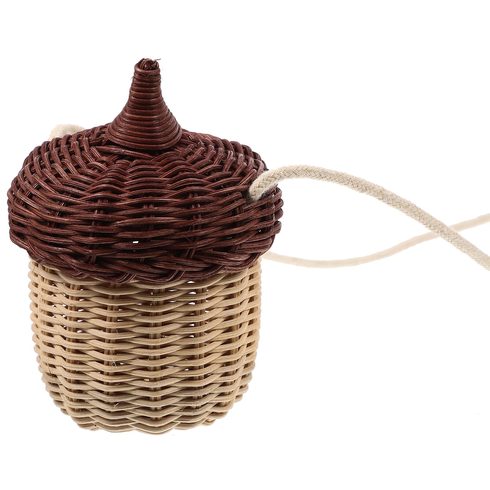 Милая миниатюрная плетеная корзинка из ротанга в форме ореха, идеально подходит для использования в качестве сумки через плечо, органайзера для хранения и для пляжных вечеринок.