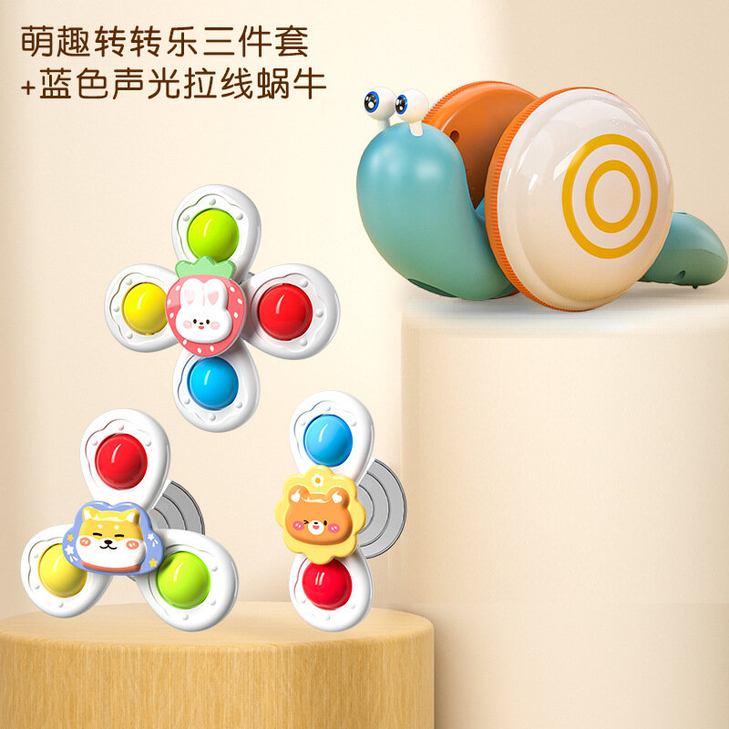 【Прямые поставки от производителя】Детская цветочная вращающаяся вертушка с присоской, настенная вращающаяся вертушка, игрушка для купания, успокаивающая