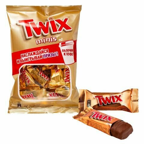 5 шт. Батончики мини TWIX "Minis" печенье с карамелью в молочном шоколаде, 184 г, 2263