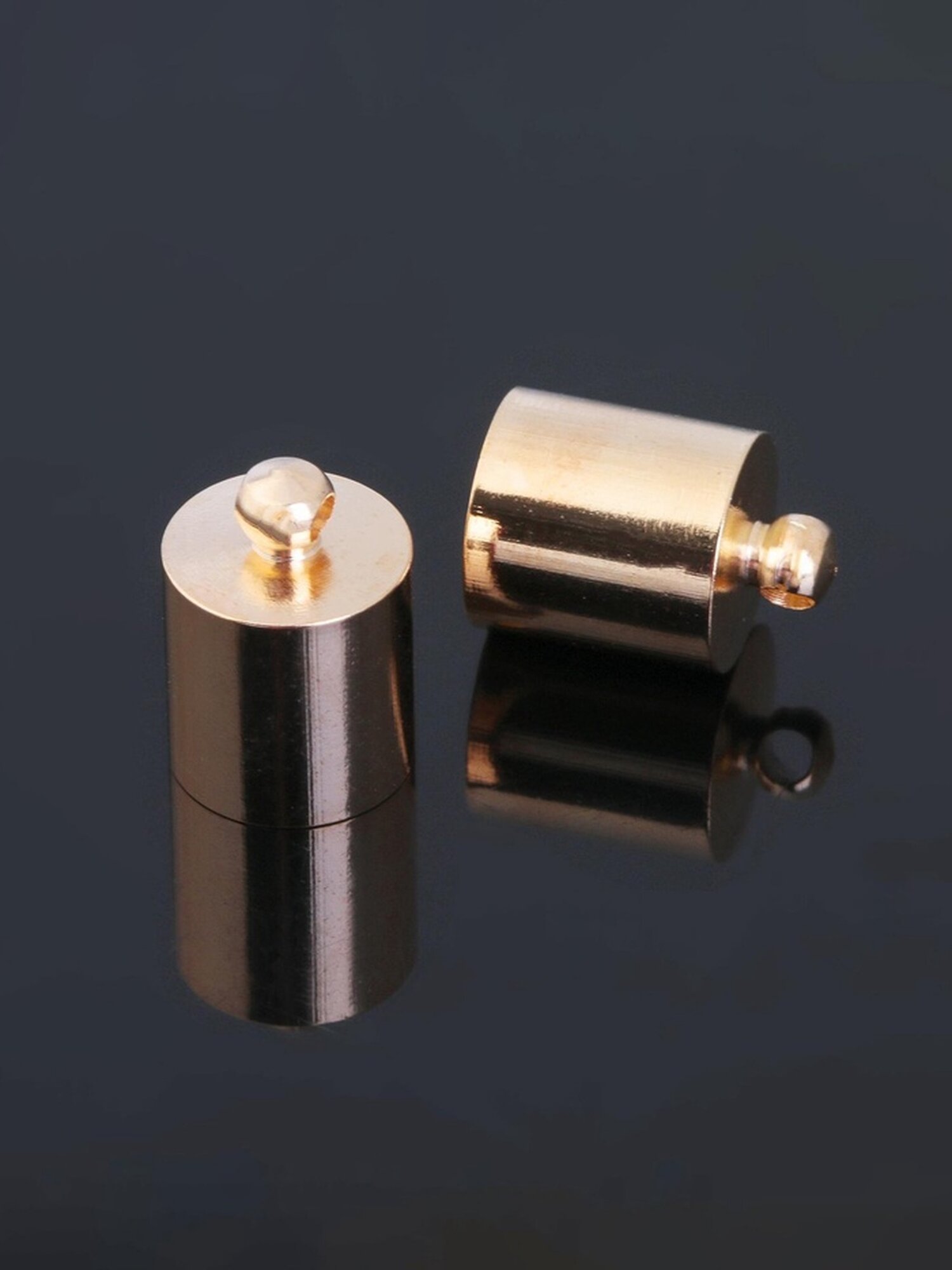 Концевик-шапочка, СМ-165,(набор 5шт), 1,2*0,8см, d(вн.)=0,7см, цвет золото 1353584