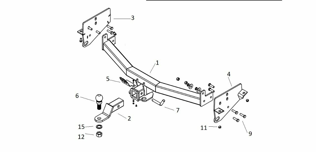 Фаркоп под квадрат для Oting Paladin, c 2023 г, Бизон. FA 0620-E