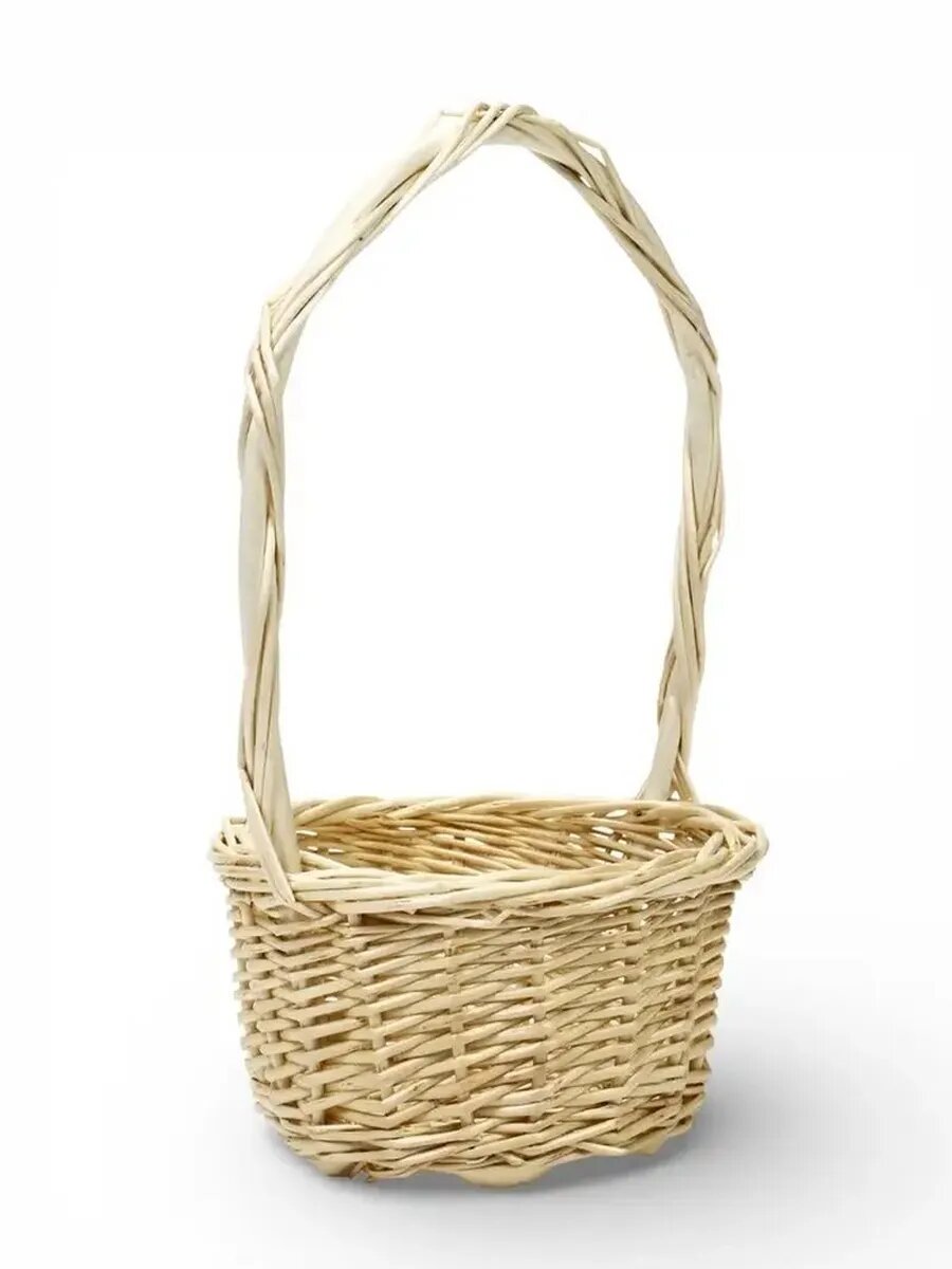 Прочная плетёная корзина из ивы белая