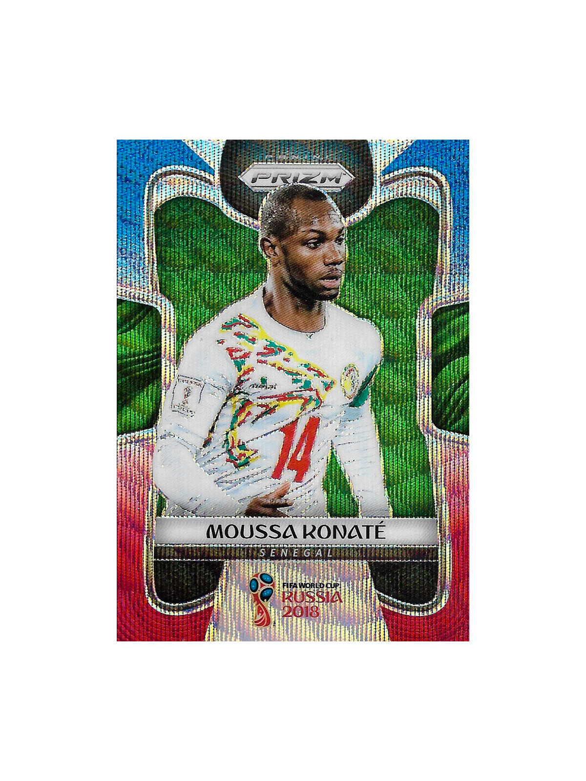 Коллекционная карточка Panini Prizm FIFA World Cup Russia 2018: #280 Moussa Konate - Blue Red Wave