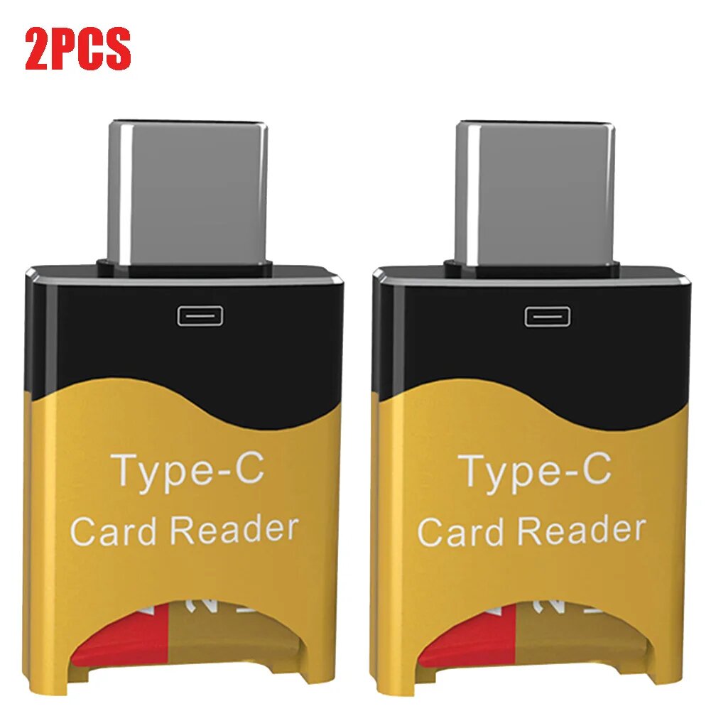Кардридер с Type C на Micro-SD, TF, для iPhone, Xiaomi, Samsung, Huawei, OTG, устройство для чтения смарт-карт памяти, алюминиевый флэш-накопитель 2PCS