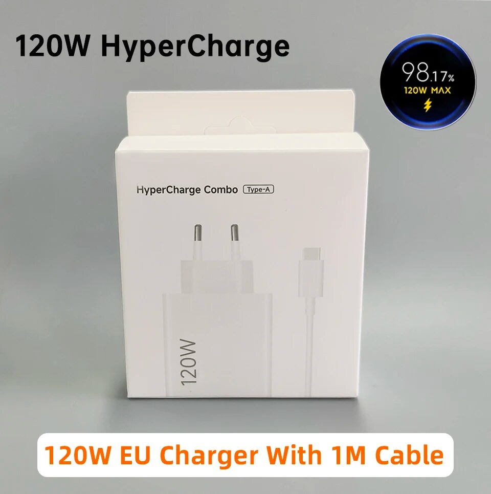 Оригинальное Зарядное Устройство XIAOMI 120W USB-C С Адаптером Hypercharge Turbo 100W И Кабелем Для Mi 17 Pro Max 14 15 Redmi.