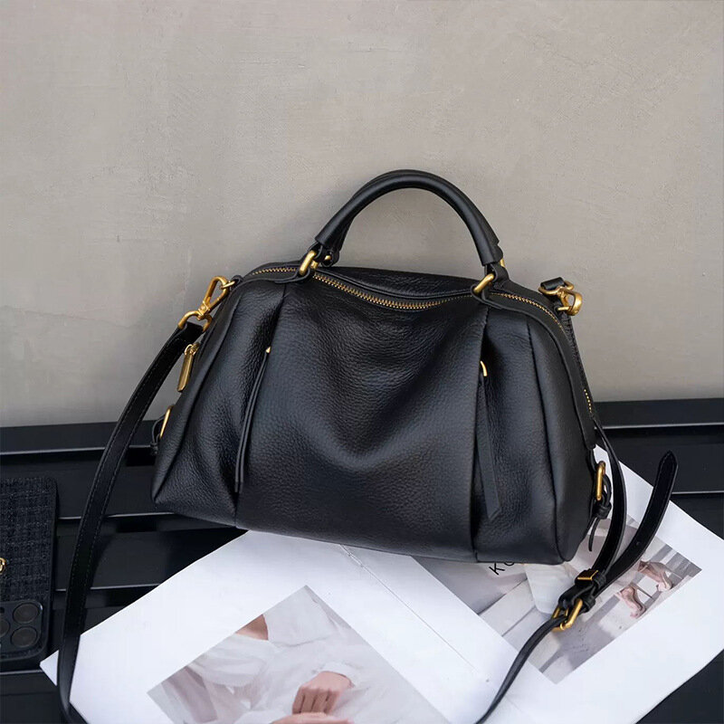 Европейская и американская мода первый слой кожаной сумки из пельменей натуральная кожаная сумка премиум-класса