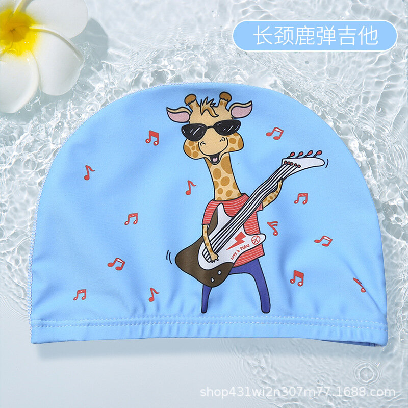 Детская купальник с принтом жирафа, играющего на гитаре, защита ушей для детей 1-7 лет