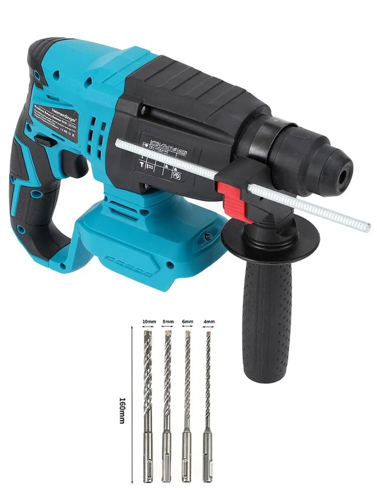 Бесщеточный перфоратор Heimerdinger, 800 Вт, 2.0 Дж, 2 режима, патрон SDS+, LB269, без батареи, 4 сверла