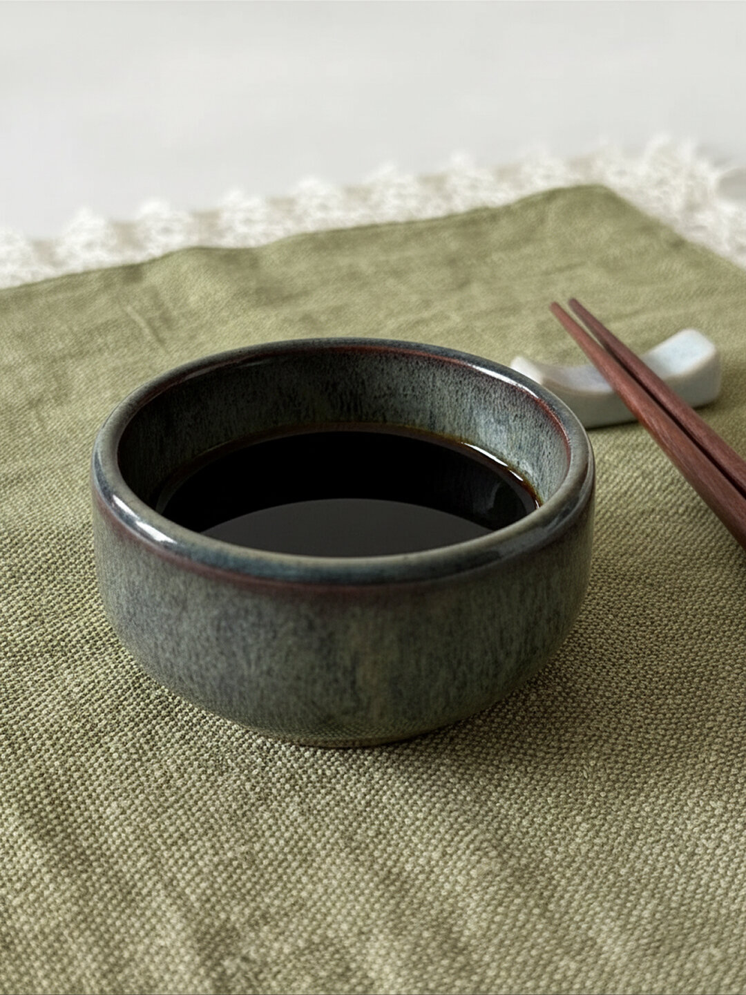 Соусник "Очертания", керамический, глянцевый, природный оттенок, 50мл