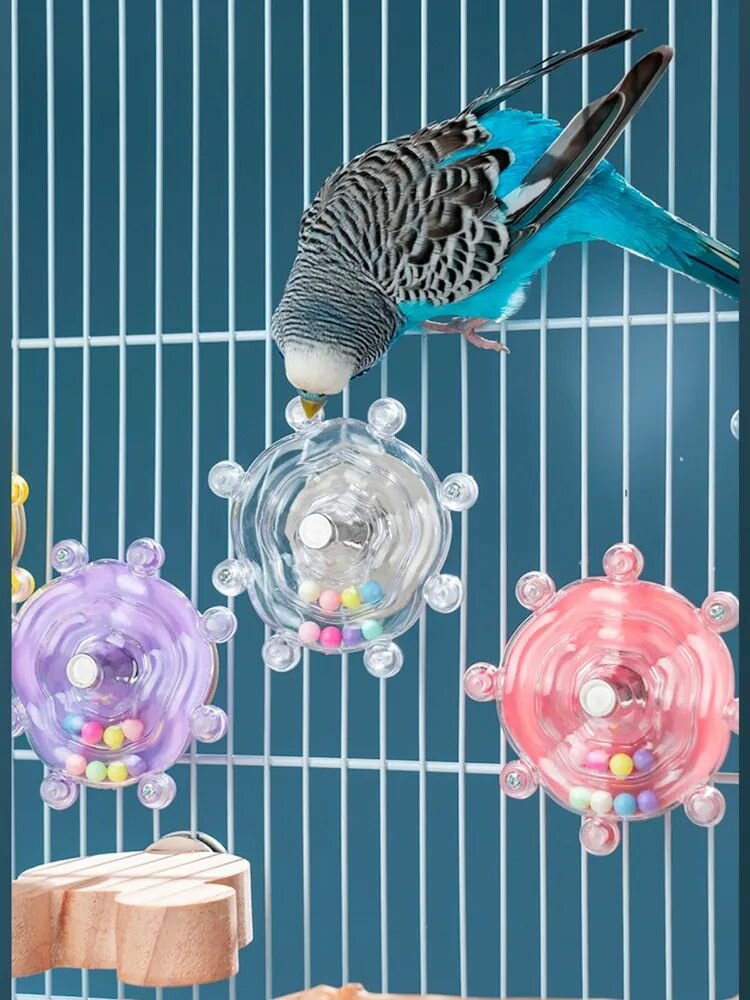 Безопасная акриловая игрушка-зеркало с колокольчиком для волнистых попугаев, корелл и неразлучников