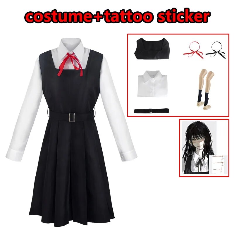 Косплей костюм Митака Аса Человек-бензопила Черный, XL, style B