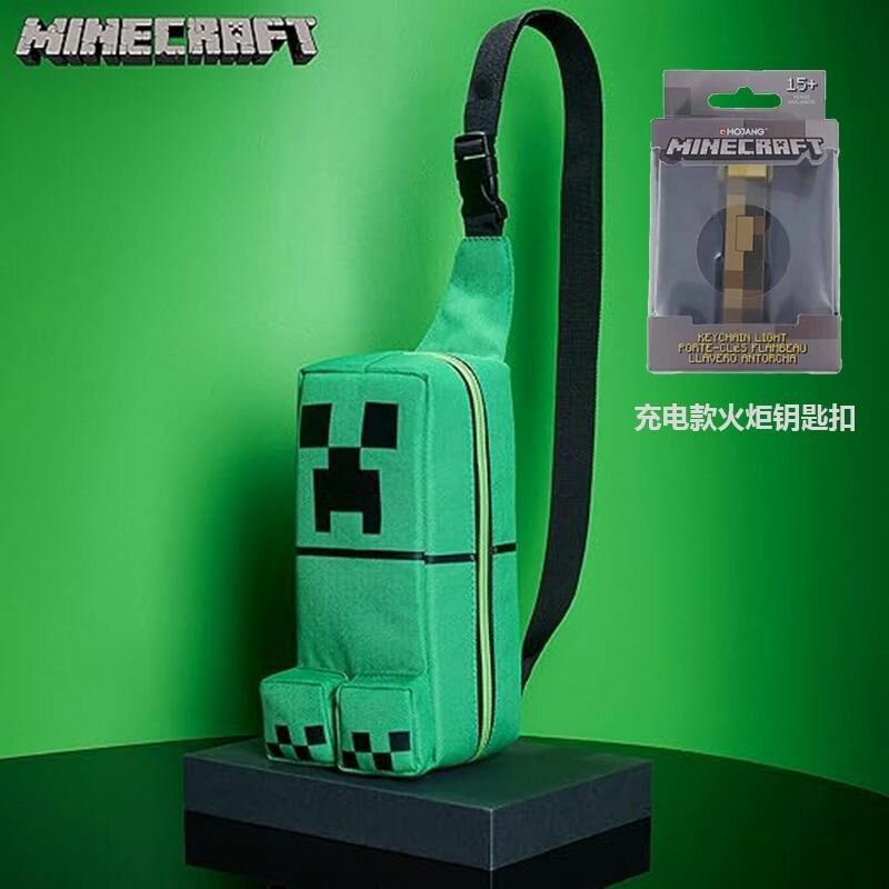 Рюкзак с товаром Minecraft, сумка через плечо с крипером, серый волк, мультяшная плюшевая сумка через плечо